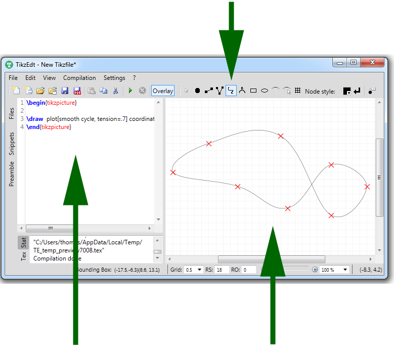TikzEdt - A WYSIWYG Tikz editor. Quick Tour