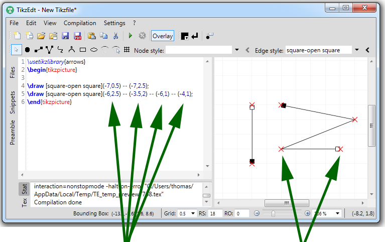 TikzEdt - A WYSIWYG Tikz editor. Quick Tour